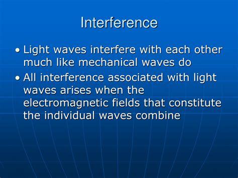 Ppt Interference And Diffraction Of Waves In Light Powerpoint