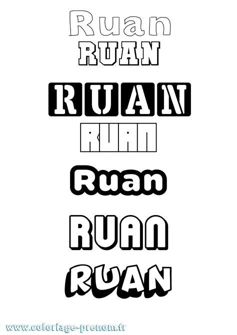 Coloriage Du Prénom Ruan à Imprimer Ou Télécharger Facilement