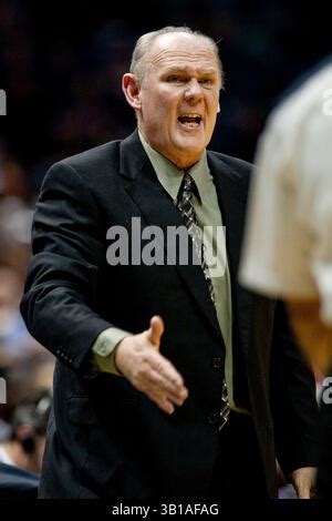 Denver Nuggets Head Coach George Karl Left Talks With Los Angeles Clippers Head Coach Vinny