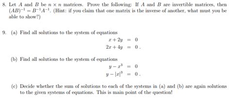 solved 8 let a and b be n x n matrices prove the