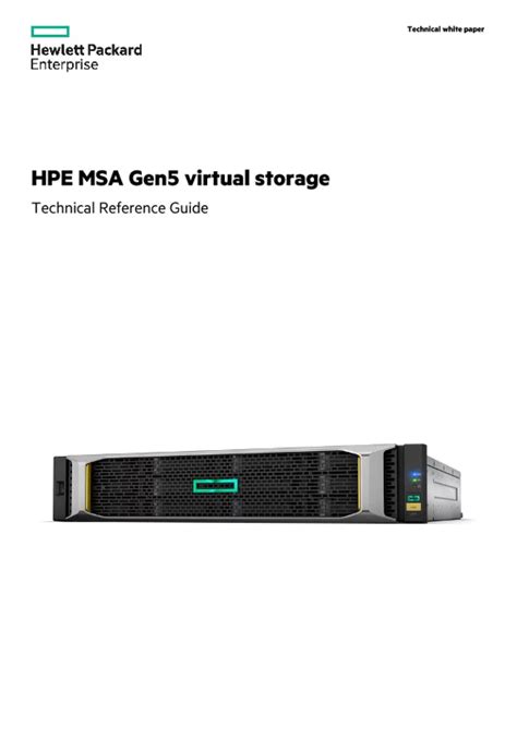 Hpe Msa Gen5 Virtual Storage Technical Reference Guide