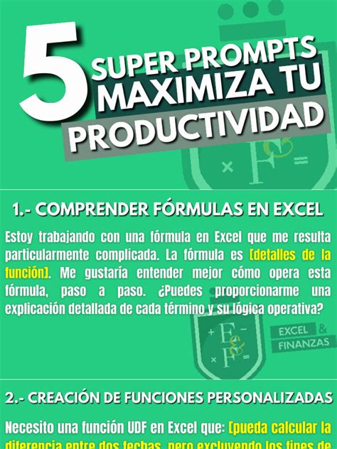 5 Prompts Esenciales De Excel Pdf