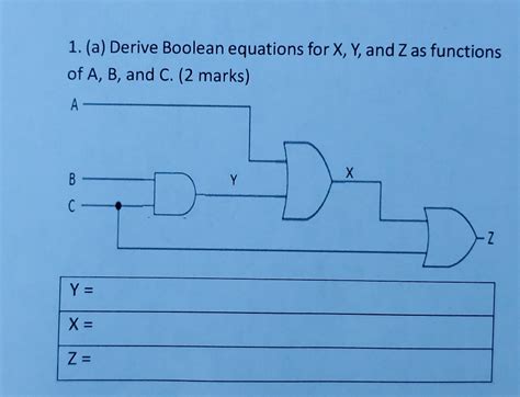 Solved A Derive Boolean Equations For X Y And Z As Chegg Com