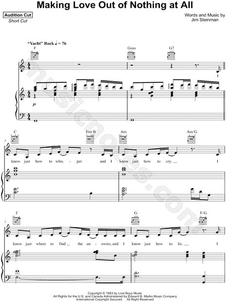 Air Supply Making Love Out Of Nothing At All Sheet Music In C Major