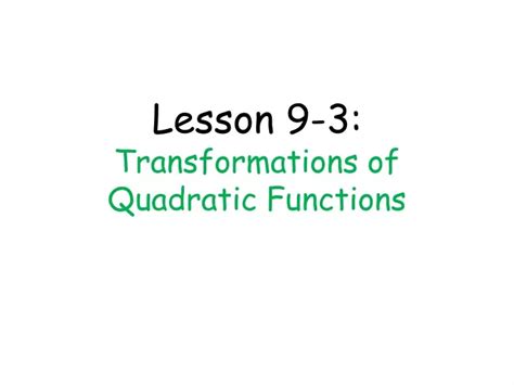 ppt quadratic function transformations powerpoint presentation free