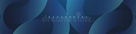 Digital Abstract Circle Lines On Blue Background Geometric Stripe Line Art Design For Poster