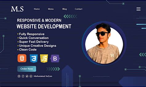 Design And Develop A Custom And Modern Website In Html Css Bootstrap And Js By Sufyanirfan506