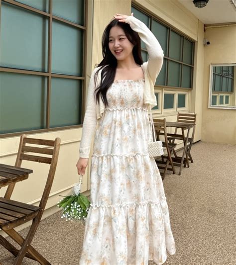 오디샵 [무료 당일출고]끈나시 민소매 플라워 잔꽃무늬 레이어드 쉬폰 시스루 프릴 캉캉 롱원피스 살안타템 긴팔 볼레로 가디건 여행룩 휴양지룩 비치