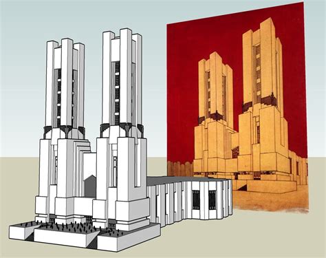 3d Futurism Cathedral Mario Chiattone Model