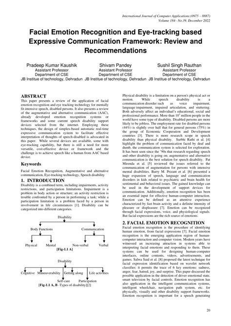 Pdf Facial Emotion Recognition And Eye Tracking Based Expressive