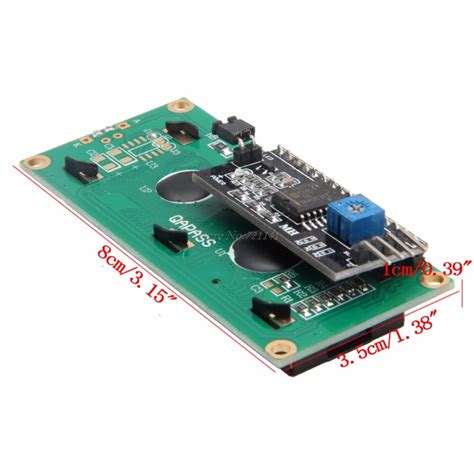 lcd display module blue 1602 2a hd44780 raspberry grandado