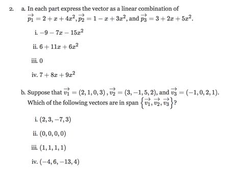 Solved 3 A I Show That The Vectors V 1234 02