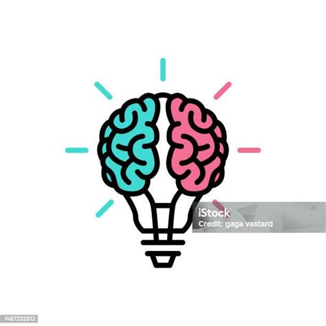 뇌 전구 램프 아이디어 스마트 크리에이티브 아이콘 벡터 아이콘 그림 생각 뇌에 대한 스톡 벡터 아트 및 기타 이미지 뇌 과학 교육 Istock