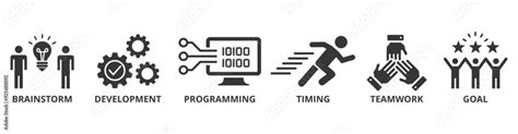 Hackathon banner web icon vector illustration concept for design sprint-like social coding event ...