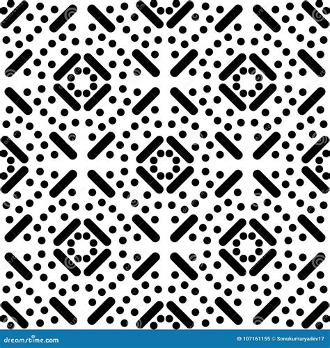 White Background And Black Repeted Pattern Stock Vector Illustration