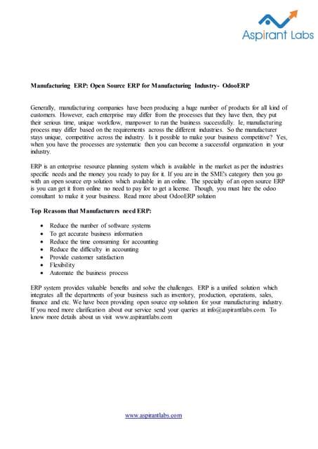 Manufacturing Erp Open Source Erp For Manufacturing Industry Odoo Erp