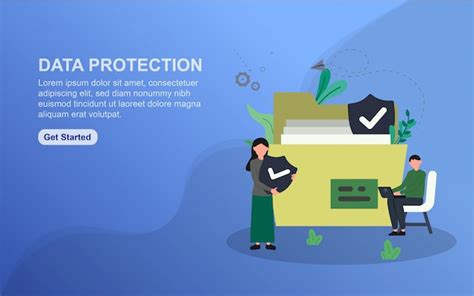 Premium Vector Data Protection Landing Page Template