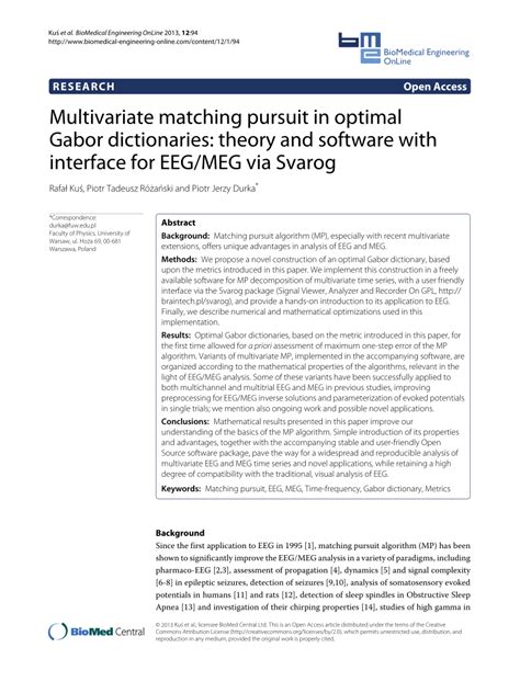 pdf multivariate matching pursuit in optimal gabor dictionaries