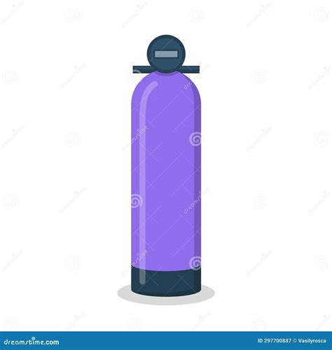 Oxygen Gas Cylinder Pressure Tank Medical Vector Cartoon Hospital Hydrogen Oxygen Cylinder Icon