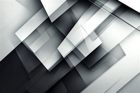 Abstract Geometric Background With Grey And Black Overlapping Shapes Premium Ai Generated Image