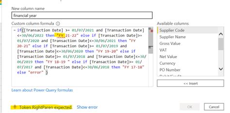 Solved Token Rightparen Expected Microsoft Fabric Community