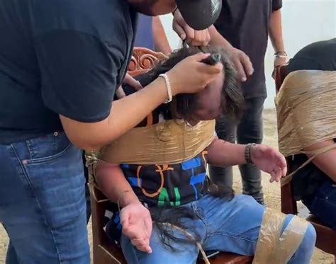 Long Haired Guy Gets Bound And Buzzed