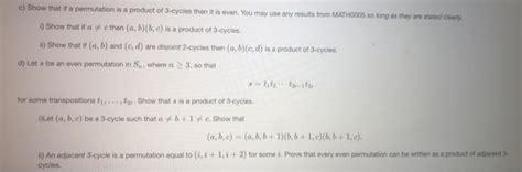solved c show that if a permutation is a product of
