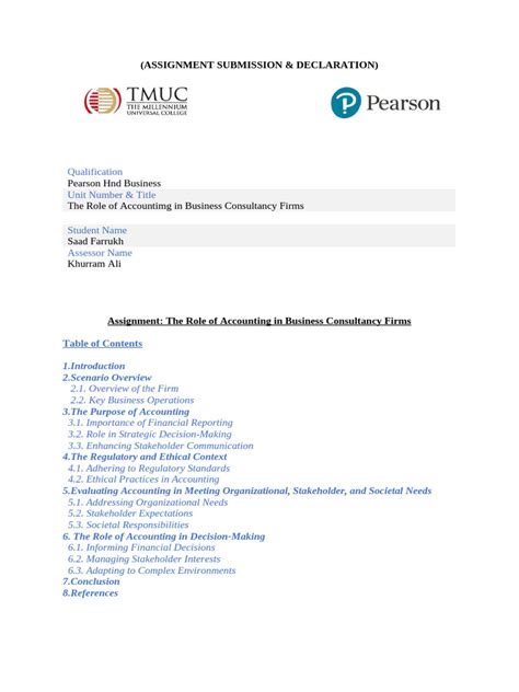 Role Of Accountin Assignment Pdf Corporate Social Responsibility