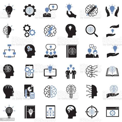 아이디어 아이콘 투 톤 플랫 디자인 벡터 일러스트레이션 아이콘에 대한 스톡 벡터 아트 및 기타 이미지 아이콘 투톤 색상