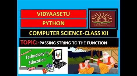Class Xii Python Passing String To The Function In Python Youtube