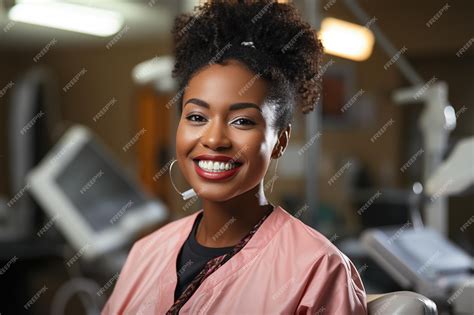 Premium Photo Dentist Black Woman Working In Dental Clinic