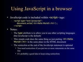 JavaScript Ppt For Introduction Of Javascripta PPT