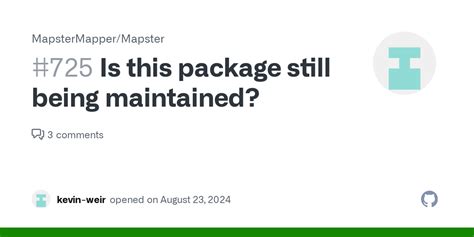 Is This Package Still Being Maintained Issue Mapstermapper Mapster Github