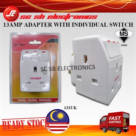 13a 3 Way Adapter Extension Socket Multi Adaptor Multi Gang Socket Travel Universal Sirim