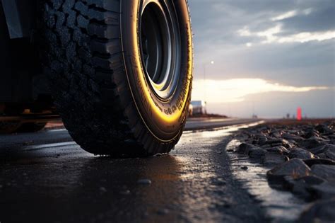 Detailed Shot Of Car Tire Highlighting Crucial Role Of Vehicle Wheel