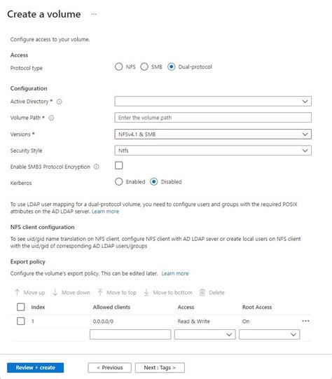 Create A Dual Protocol Volume For Azure Netapp Files Microsoft Learn