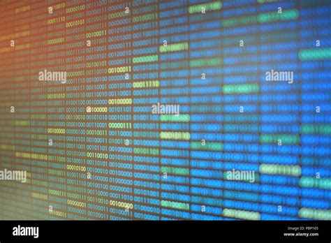 Blue Binary Code Blocks Of Binary Data Blockchain Concept Blue