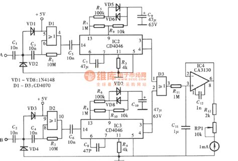 The Phase Detector Composed Of Cd4046 Automotive Circuit Circuit Diagram