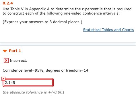 Solved 824 Use Table V In Appendix A To Determine The