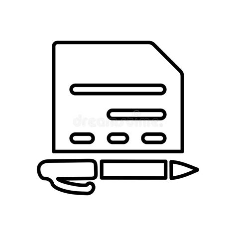 Write Document Vector Thin Line Icon Stock Vector Illustration Of Paper Design 165365932