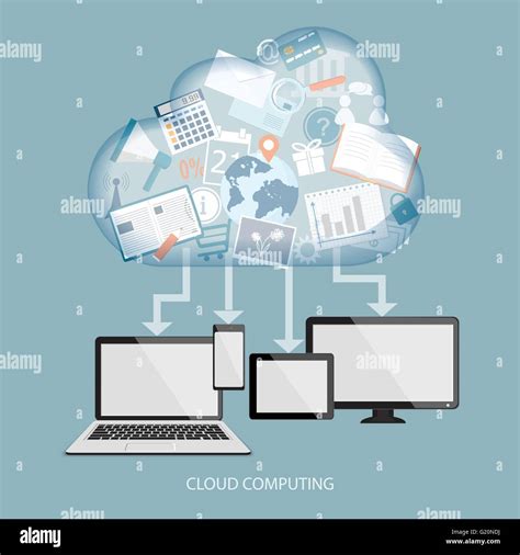 Cloud Computing Concept With Computer Laptop Tablet And Mobile Phone