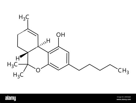 Tetrahydrocannabinol Or Thc Molecular Structure Tetrahydrocannabinol