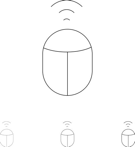 Mouse Wifi Computer Bold And Thin Black Line Icon Set Vector Art At Vecteezy