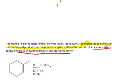 Solved Predict the final product(s) for the following | Chegg.com