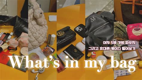 20대 후반 여자 5명 왓츠인마이백👛 폰케이스 구경📱 미니멀부터 보부상 ㅣ르메르 구찌 코스구름가방 무센트 브릭스 미니토트백 Youtube