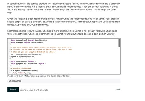 Plz Solve This Problem In Python From Pyspark Sql Chegg