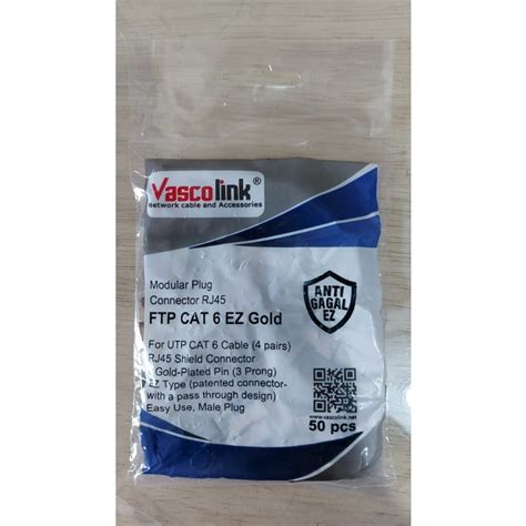 Jual Rj Stp Ftp Cat Ez Gold Anti Gagal Metal Shielded Pcs Vascolink Shopee Indonesia