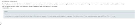 Equivalent Units Of Conversion Costs What Are The Chegg Com