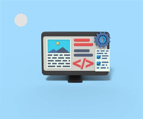 premium psd 3d illustration of website display settings in progress