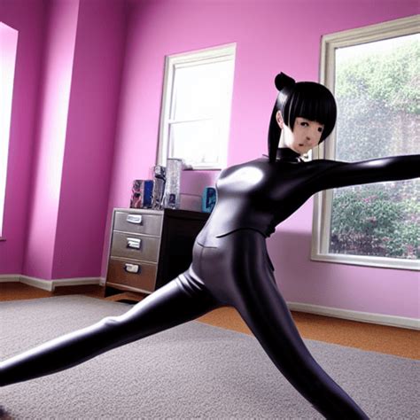 Rubber Anime Girl Stretching Graphic · Creative Fabrica